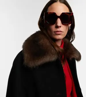 Valentino Garavani V Bold Vlogo Oversized Sunglasses - Brown
