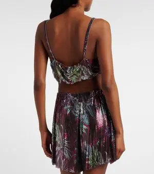 Rabanne Floral Chainmail Crop Top