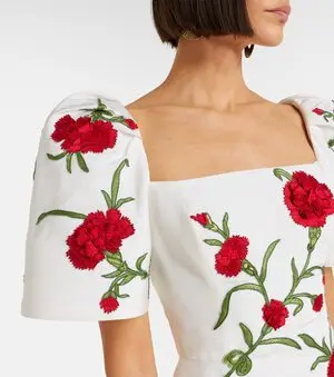 Carolina Herrera Floral Silk Mini Dress