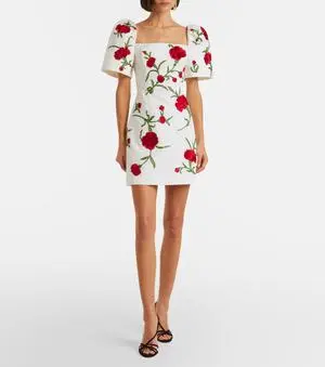 Carolina Herrera Floral Silk Mini Dress