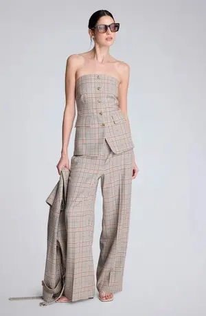 KENNETH COLE Plaid Strapless Vest