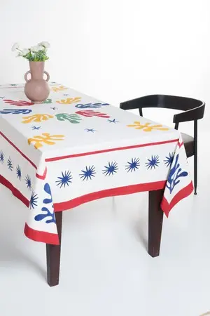 INNER CHILD Celestial Matisse Blockprint Tablecloth - Multi - 70x120