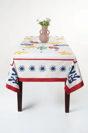 INNER CHILD Celestial Matisse Blockprint Tablecloth