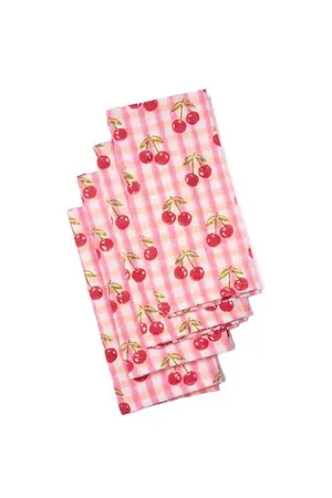 INNER CHILD Cherry Blockprint Napkinsset Of 4