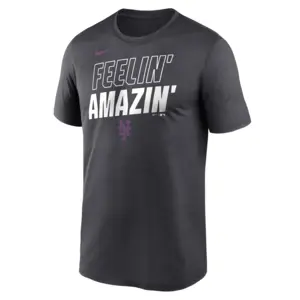 Nike New York Mets City Connect Team Phrase Script Dri-fit Mlb T-shirt - Grey