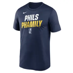 Nike Philadelphia Phillies City Connect Team Phrase Script Dri-fit Mlb T-shirt - Blue