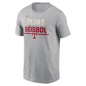 Nike Texas Rangers Stacked City Connect Men's Mlb T-shirt Grey