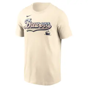 Nike Milwaukee Brewers City Connect Wordmark Mlb T-shirt - Brown