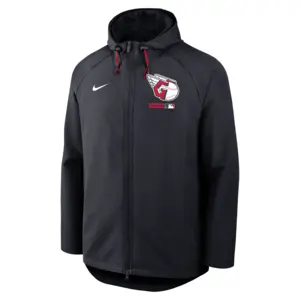 Nike Cleveland Guardians Authentic Collection Therma-fit Mlb Full-zip Hooded Jacket - Blue