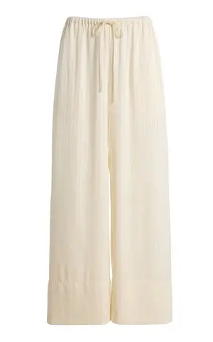 ELCE Wide-leg Tie-detailed Pants - Ivory