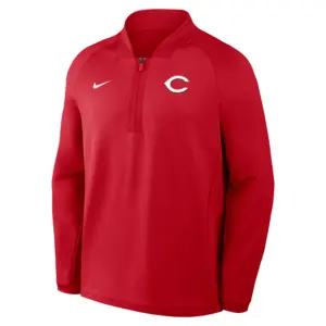 Nike Cincinnati Reds Authentic Collection Dri-fit Mlb 1/2-zip Long-sleeve Top - Red
