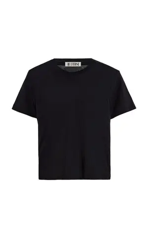 Eterne Boxy Cotton-modal Short-sleeve T-shirt - Black