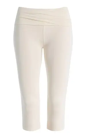 Eterne Foldover Jersey Capri Leggings