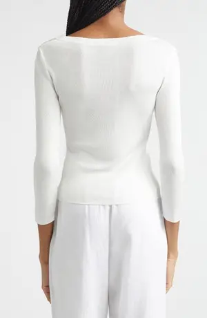 Posse Aimee Knit Boat Neck Top - Ivory