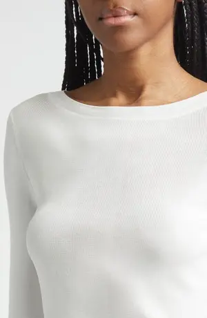 Posse Aimee Knit Boat Neck Top - Ivory