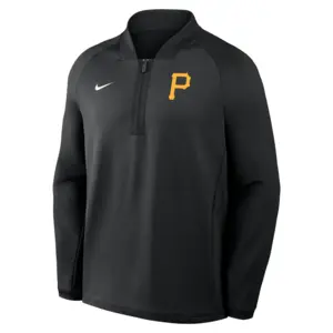 Nike Pittsburgh Pirates Authentic Collection Dri-fit 1/2-zip Long-sleeve Top - Black