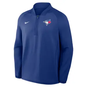 Nike Toronto Jays Authentic Collection Dri-fit Mlb 1/2-zip Long-sleeve Top - Blue