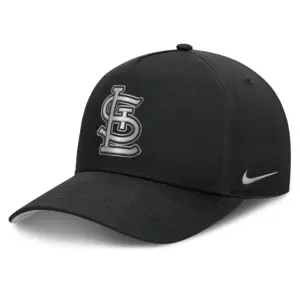 Nike St. Louis Cardinals Rise Dri-fit Mlb A-frame Trucker Adjustable Hat - Black