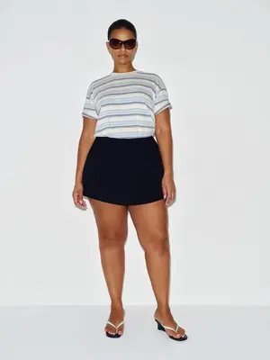 REFORMATION Penelope Low Rise Skort Es - Black