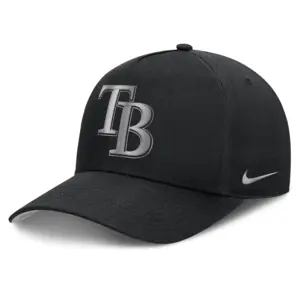 Nike Tampa Bay Rays Rise Dri-fit Mlb A-frame Trucker Adjustable Hat - Black