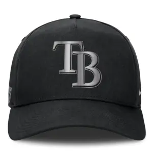 Nike Tampa Bay Rays Rise Dri-fit Mlb A-frame Trucker Adjustable Hat - Black