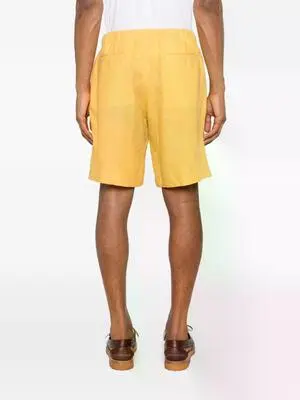 Sandro Elastic Waist Linen Shorts - Yellow