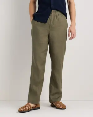 Quince 100% European Linen Trousers Bayberry Olive