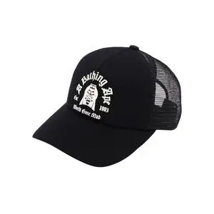 A BATHING APE Logo Panel Mesh Cap - Black