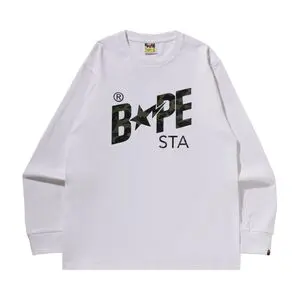 A BATHING APE 1st Camo Sta Long-sleeve Tee - White