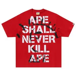A BATHING APE Spray Print College Relaxed Fit Tee