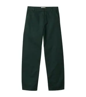 Miu Miu Cotton Gabardine Trousers - Green