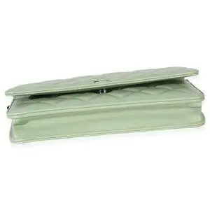 Chanel Quilted Lambskin Classic Wallet On Chain - Green