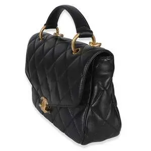 Chanel Quilted Lambskin Top Handle Flap Bag