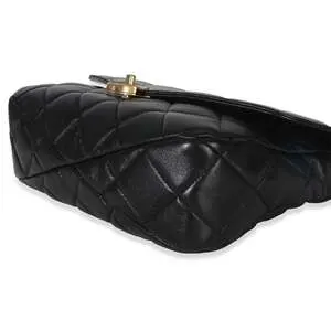 Chanel Quilted Lambskin Top Handle Flap Bag
