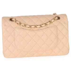 Chanel Quilted Lambskin Classic Double Flap Bag - Beige