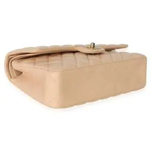 Chanel Quilted Lambskin Classic Double Flap Bag - Beige