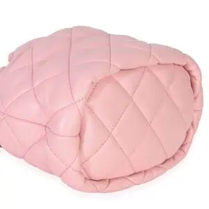 Chanel Quilted Lambskin Pearl Drawstring Bucket Bag