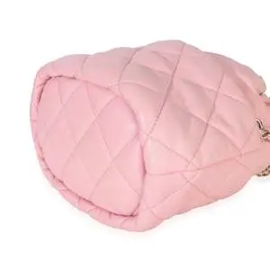 Chanel Quilted Lambskin Pearl Drawstring Bucket Bag