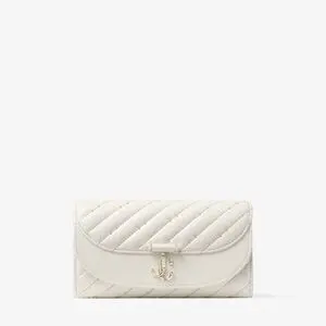 JIMMY CHOO Curve Wallet With Chain Latte Quilted Nappa Leather Wallet With Chain - Latte/shiny Gold