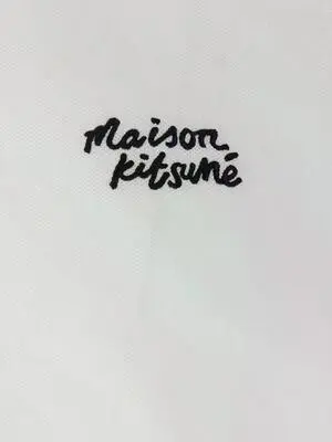 Maison Kitsuné Logo-embroidered Piqué Polo Shirt - White