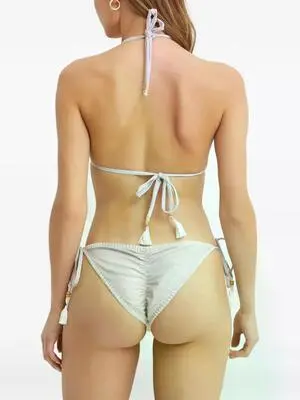 DEL MAAR Crochet Triangle Bikini Top - Purple