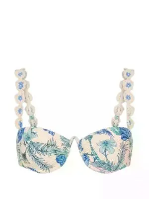 DEL MAAR Flora Bikini Top - Blue