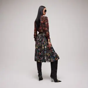 Gucci Printed Silk Midi Skirt