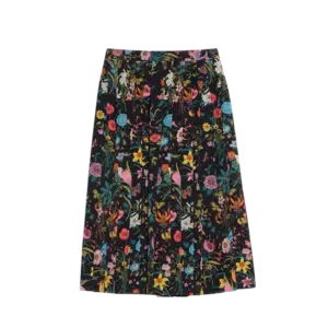 GUCCI Printed Silk Midi Skirt