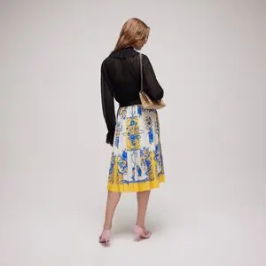 Gucci Printed Silk Midi Skirt