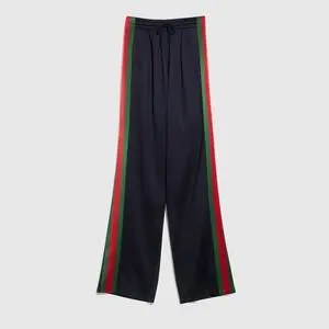 Gucci Silk Cotton Jersey Sportswear Pants With Web