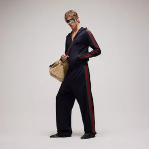 Gucci Silk Cotton Jersey Sportswear Pants With Web
