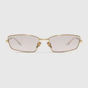 Gucci Rectangular Frame Sunglasses - Gold