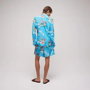 Gucci Printed Fluid Fabric Shirt - Blue