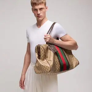 Gucci Gg Duffle Bag With Web